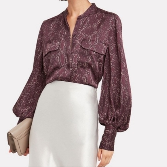 Equipment | Tops | Equipment Nwt Helaine Python Print Eggplant Plum ...